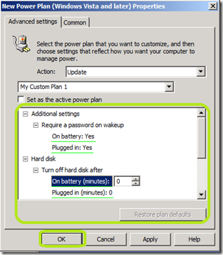 Create a Power Plan in Group Policy